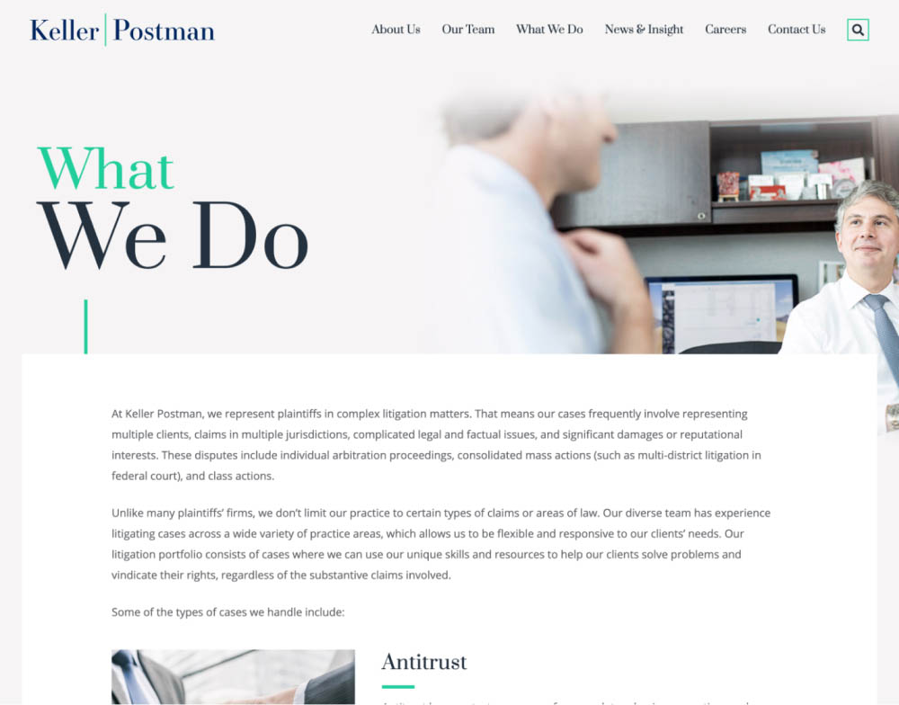 Keller Postman Law Firm Web Design by SPINX Digital